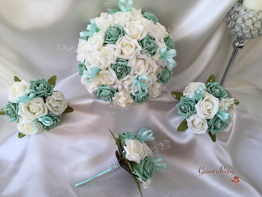 Mint Green & Ivory Butterfly Crystal – GroovyRuby Ltd